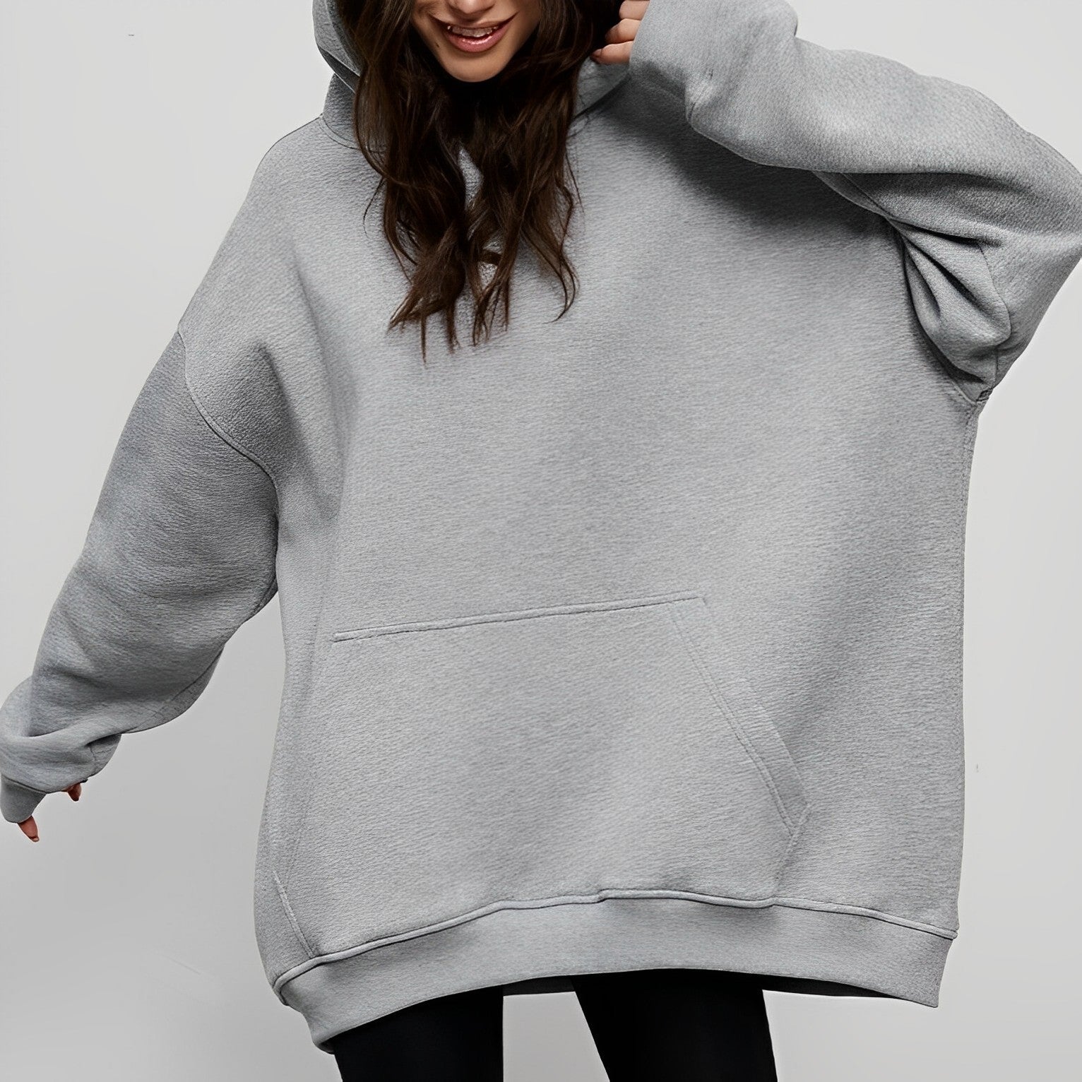 Oversized Fleece Hoodie with Pockets by WOLFFMODE – WolffMode