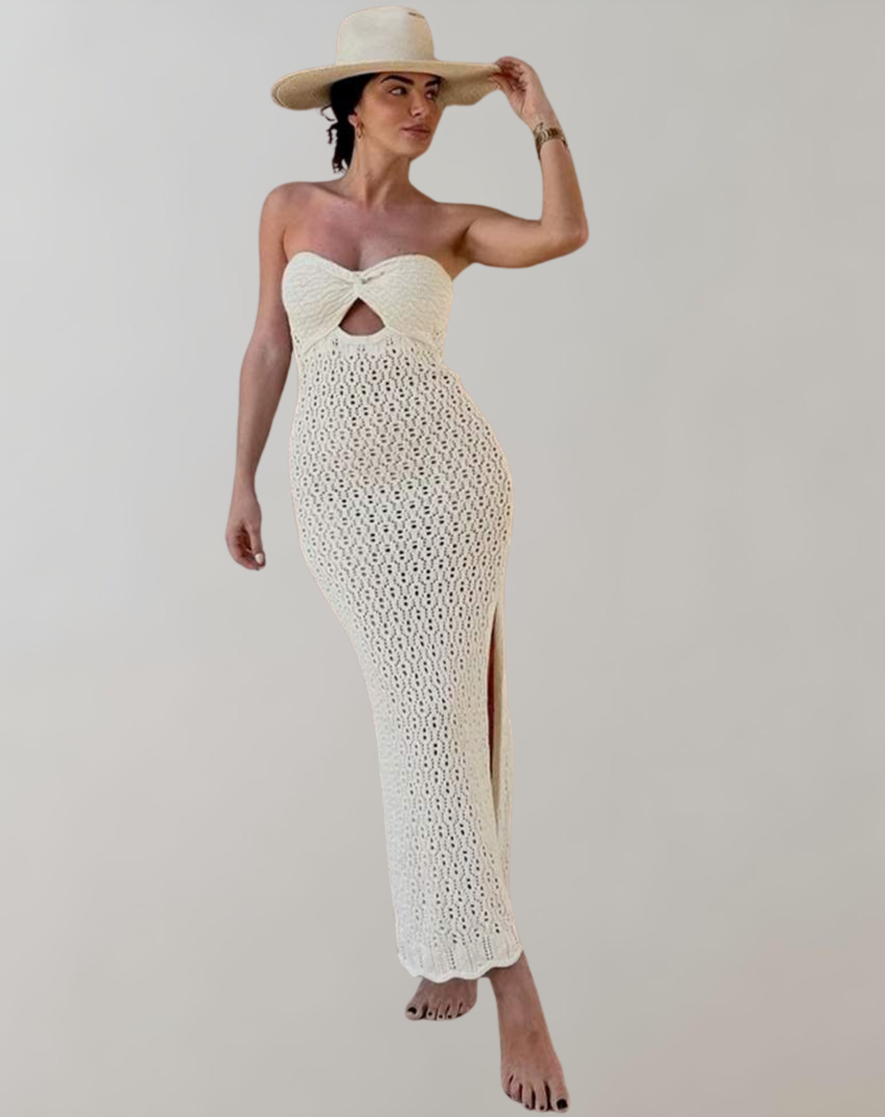 WolffMode Schick Maxi Dress: Elegant, Sheer Evening Gown