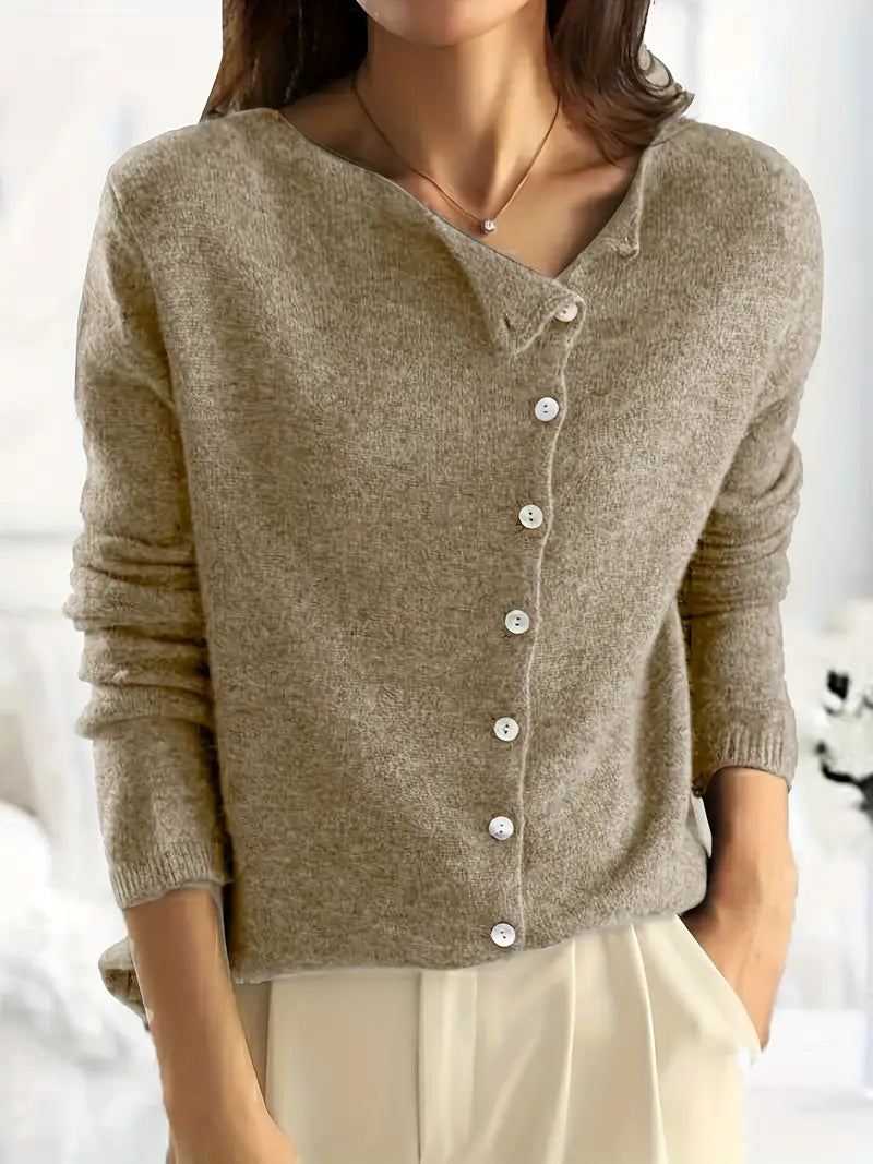 Asymmetrical Button Cardigan by WolffMode