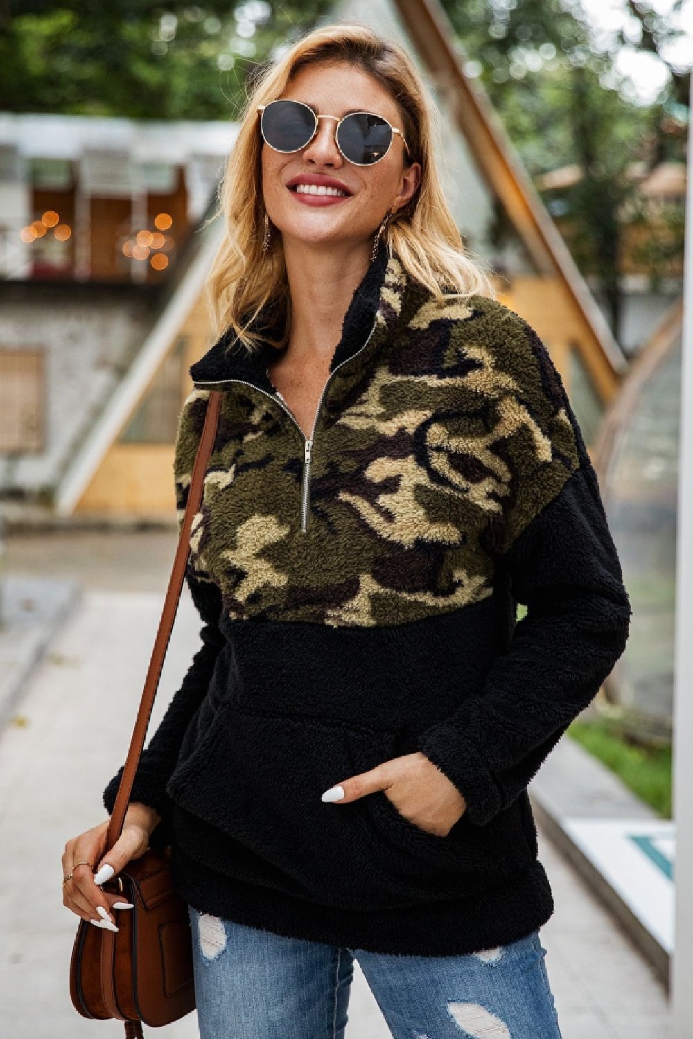 Cozy Camouflage Color-Block Zip Hoodie by WOLFFMODE – WolffMode